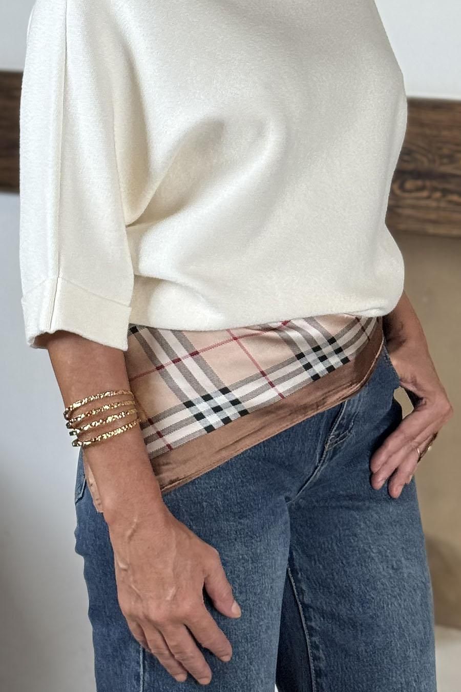 Fular de raso cuadro gales fino — Brighty&co