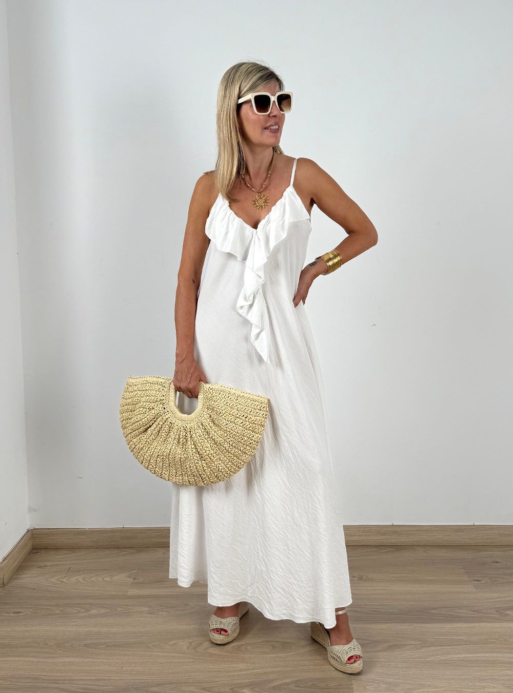Vestido Maxi Brisa blanco — Brighty&co